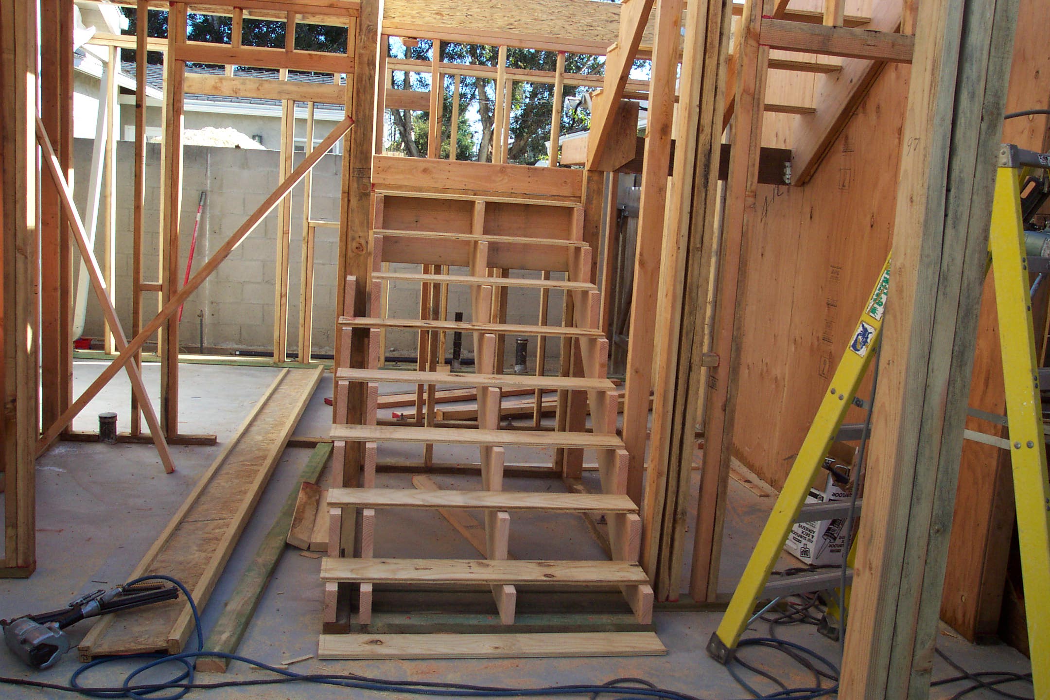 Plywood Risers Ready to Nail to Stair Stringers